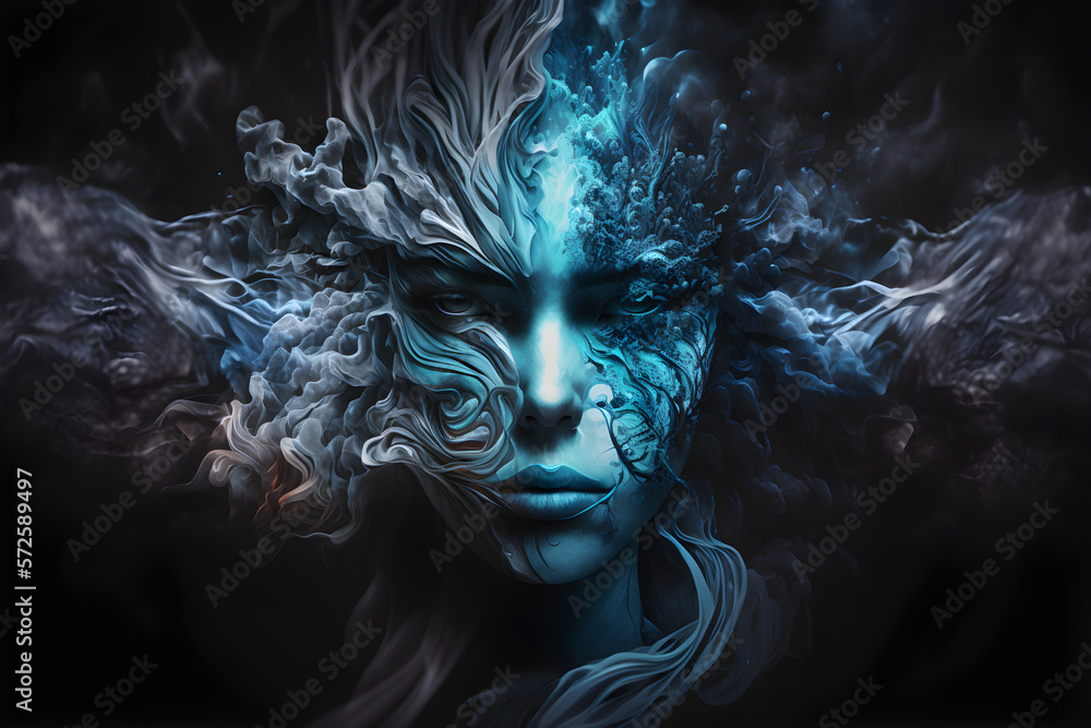 Human face, wallpaper, hd, premium digital file, blue, darck Stock ...