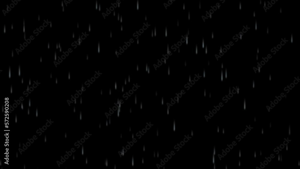Big Raindrops Falling On Alpha Channel, Cartoon Animation Rain Falling ...