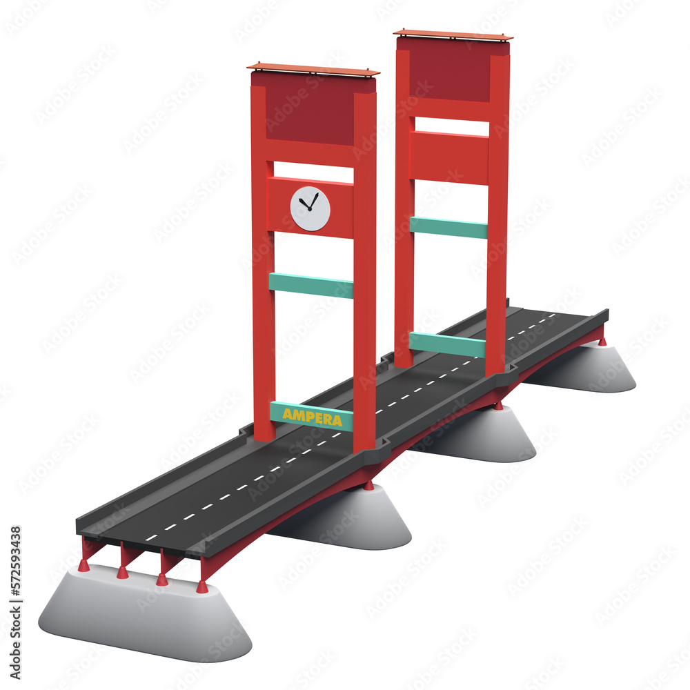 3D Model Illustration of Ampera Bridge Palembang: Palembang Iconic ...