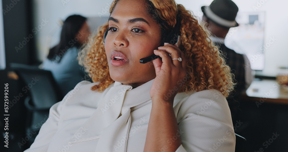 Call center woman, communication and explain for customer service, help ...