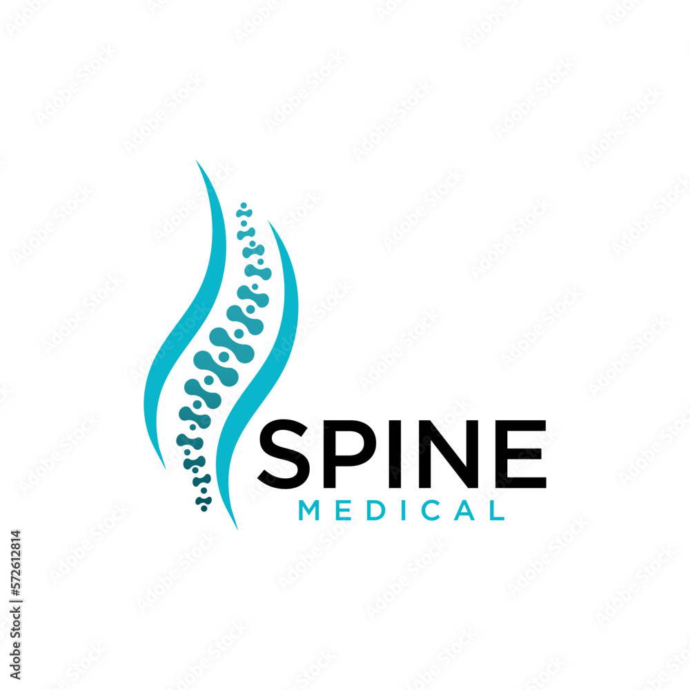 Spine logo design, Medical Chiropractic Logo In White Isolated ...