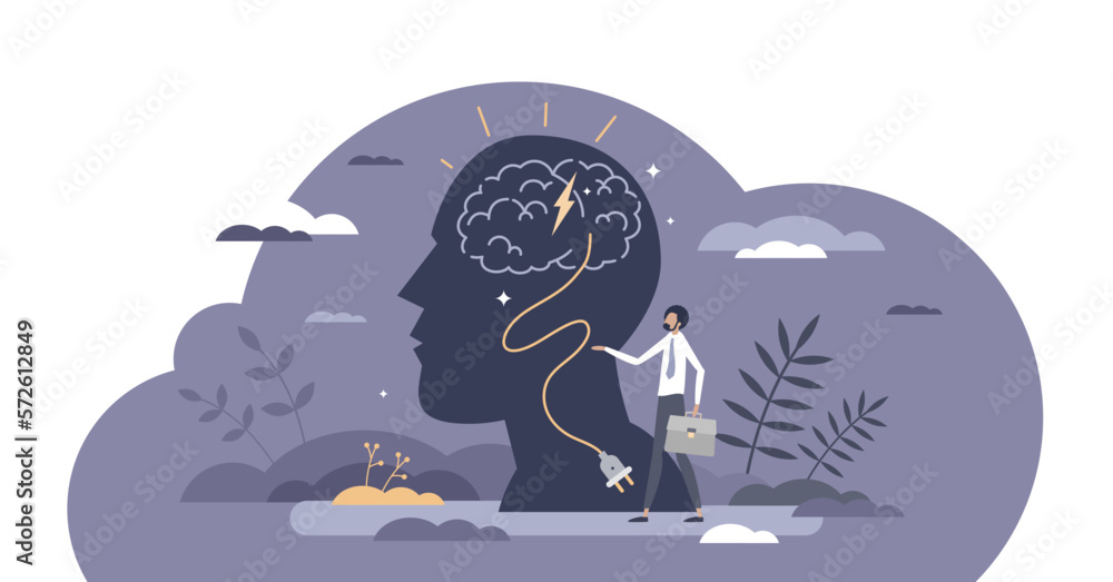 Brain recharge and fill up head energy to think creative tiny person ...