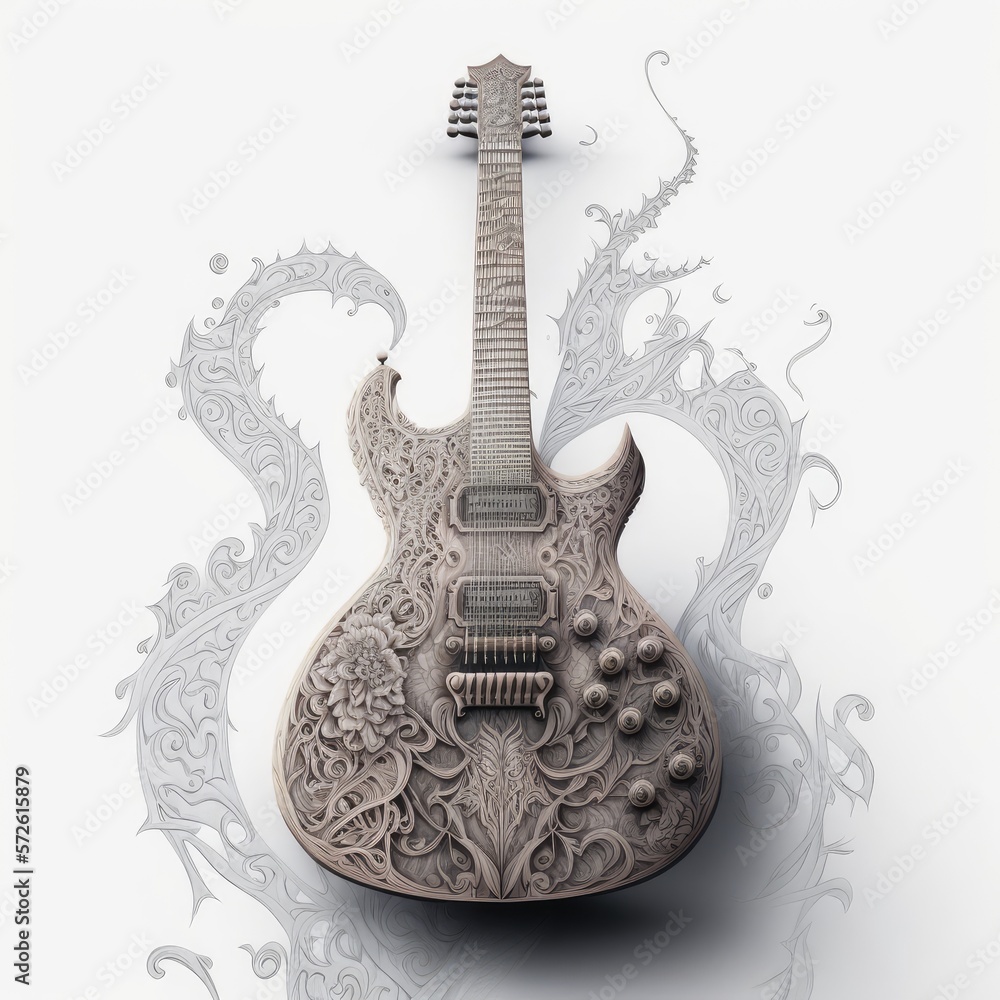 Pencil Drawing Electric Guitar, Concert Instrument, Electric Guitar ...