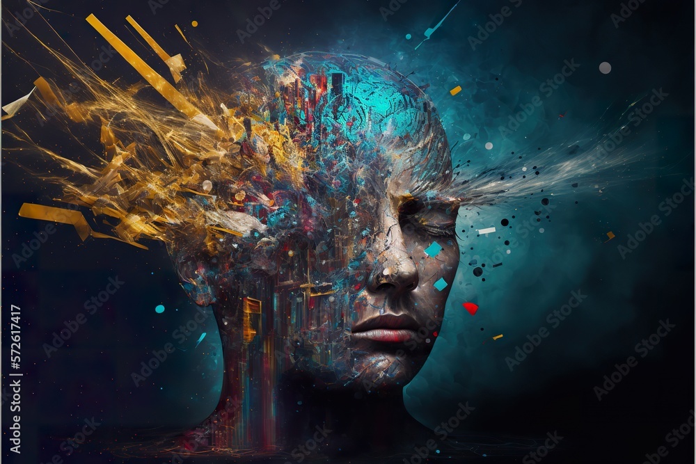 Interpretation of subconscious. Universe in mind. Created with ...