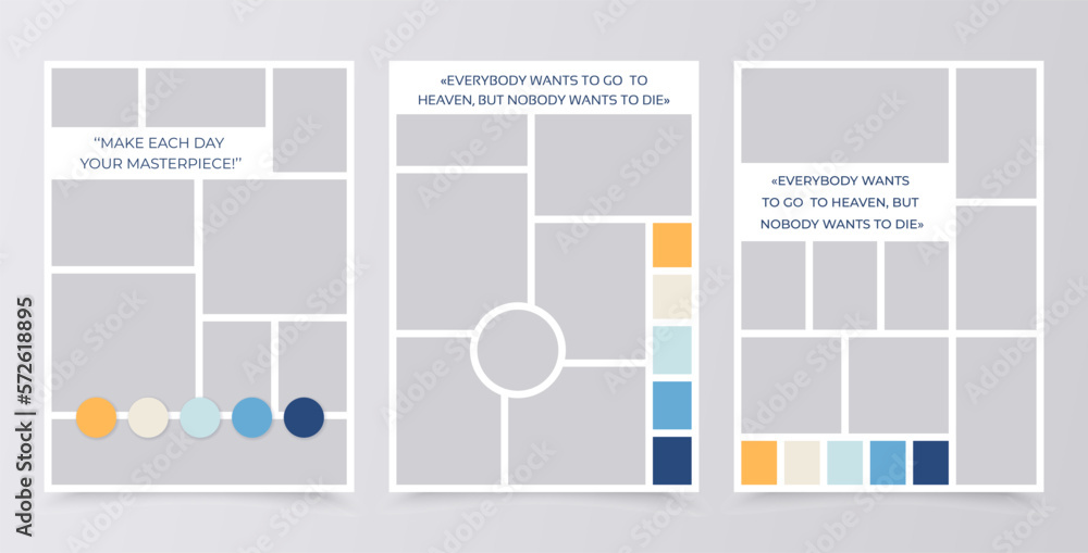 Moodboard template. Photo collage layout. Mood board background. Mosaic ...
