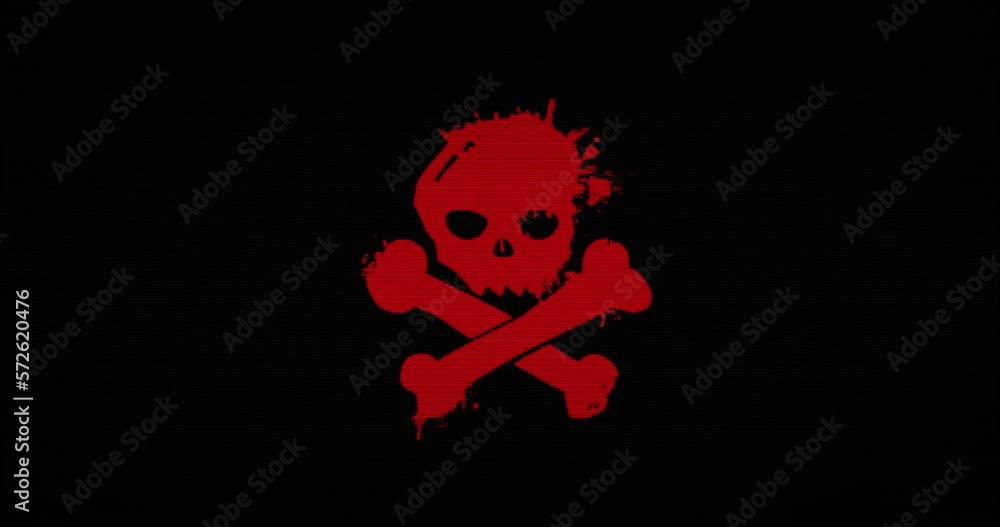 System hacked with distorted and glitch effect seamless and loopable 3d rendering. Computer ...