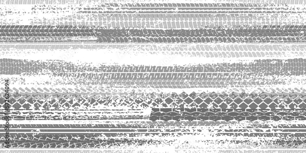 Horizontal grey tire tread print with grunge effect seamless pattern ...