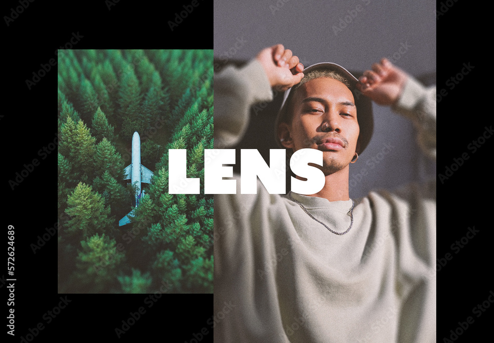 Retro Lens Poster Photo Effect Mockup Stock Template | Adobe Stock