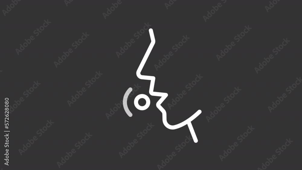Animated voice white line icon. Voice recognition technology. Loop HD ...