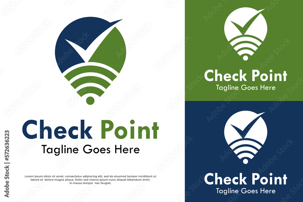 Check point logo template illustration. suitable for your business ...