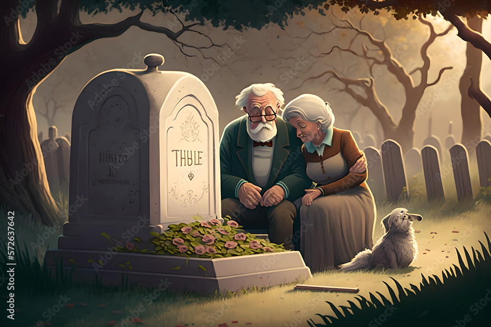 An elderly couple, senior citizens, very old and fragile, visit the ...