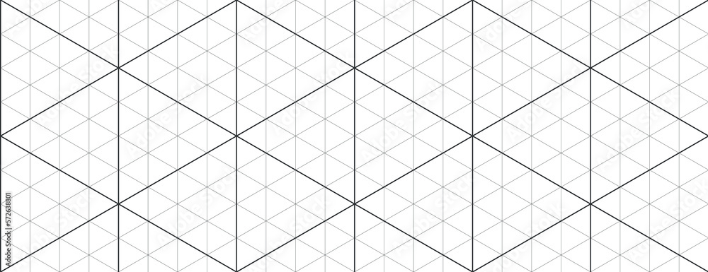 Black Isometric Grid Graph Paper Background Seamless Pattern Guide Background Desigh For