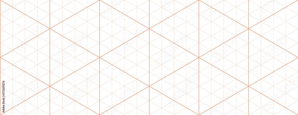 Orange isometric grid graph paper background. Seamless pattern guide ...