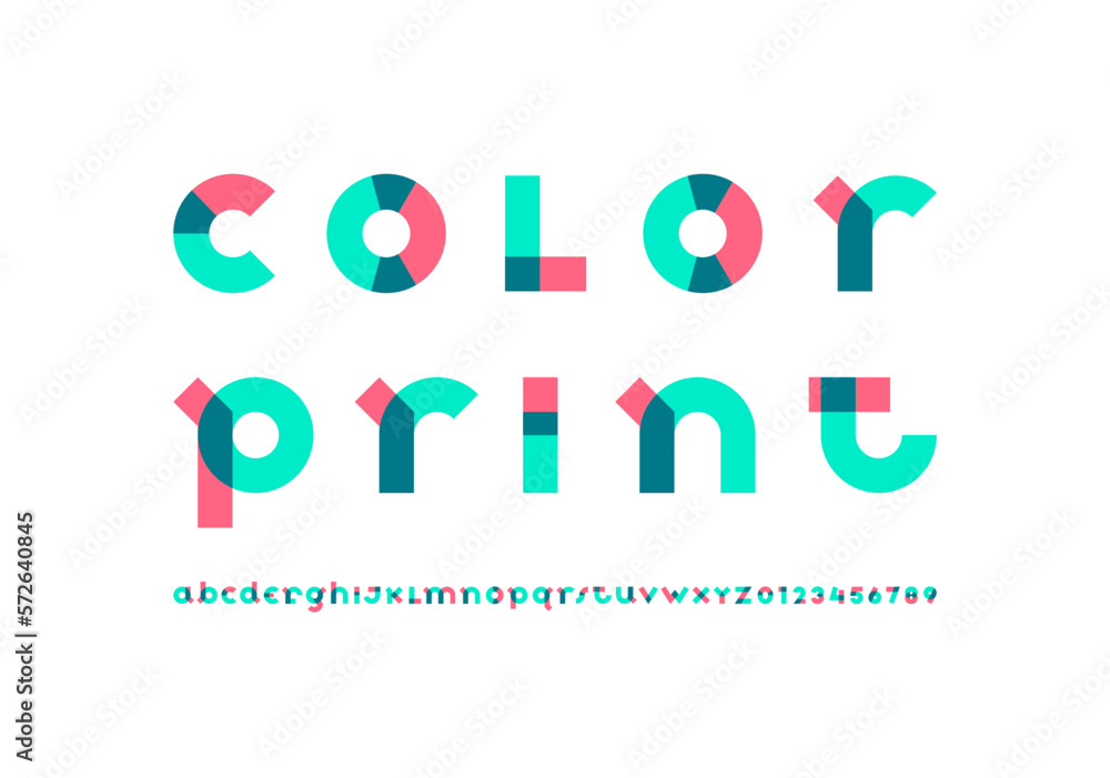 Art font abstract vibrant alphabet, trendy multi color letters from A ...