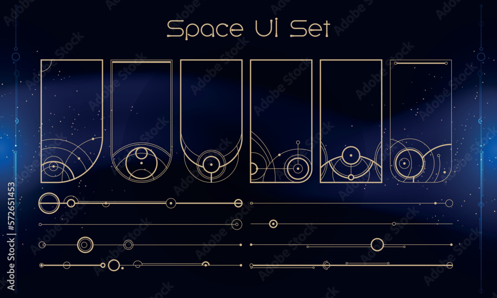 Set of Tribal User Interface Elements. Space ethnic HUD. Good for game ...