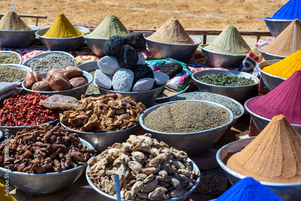 Variety of Spices and Arab Herbs at Traditional Oriental Bazaar at ...