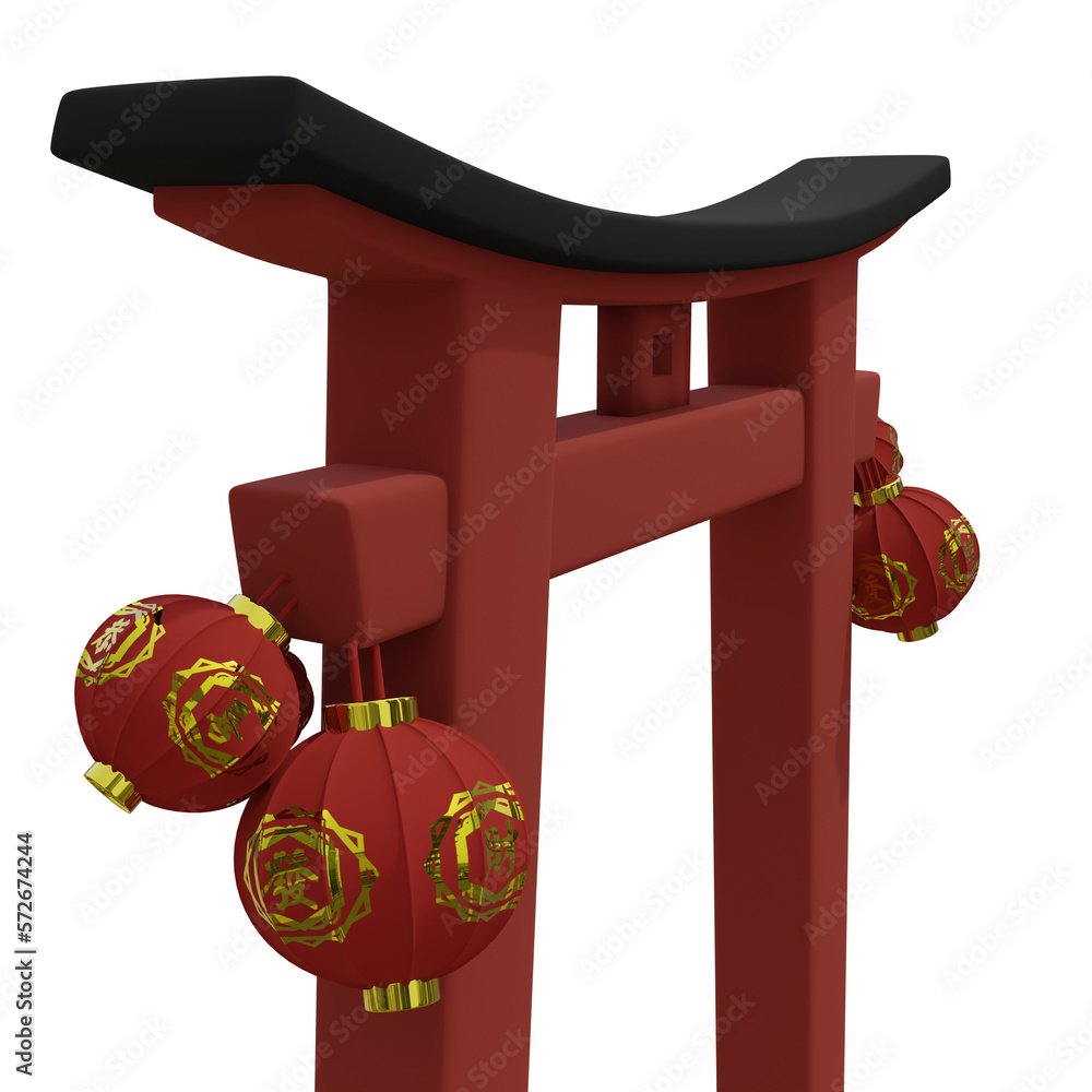 Chinese Gate 3D illustration, icon, View Render, HD, Premium Quality ...