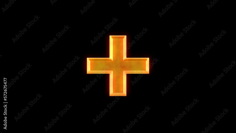 plus sign animation on transparent background. symbol of addition in ...