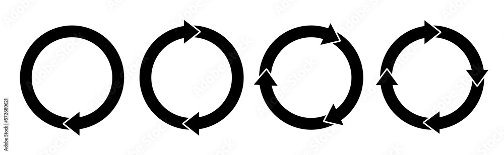 Computer refresh signs icons set on transparent background. Computer ...