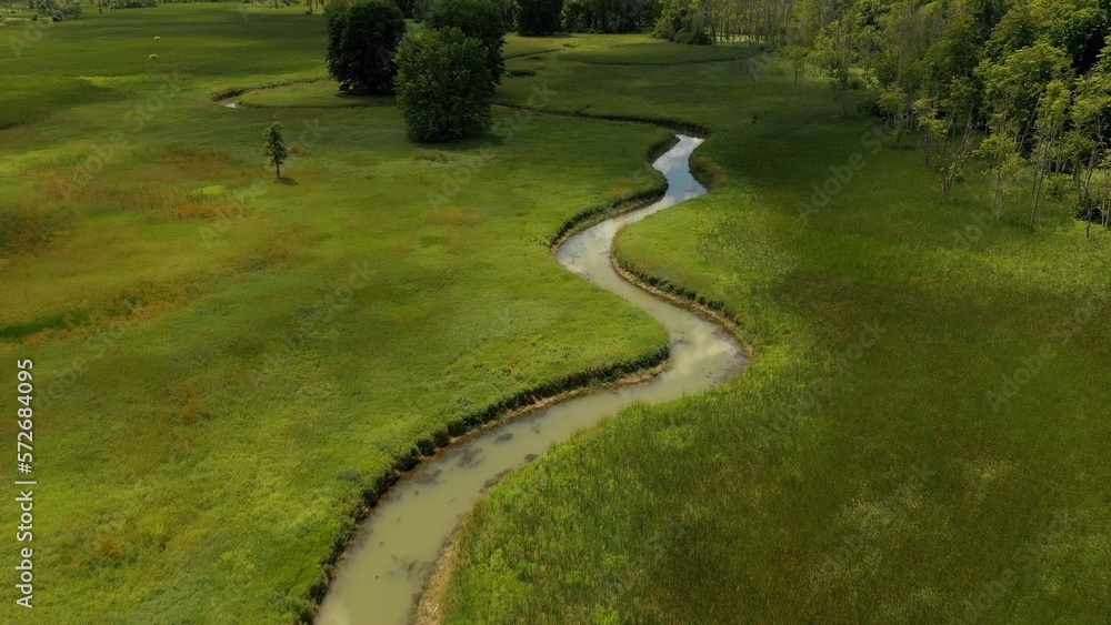 Natural wetland marsh at end of Hemlock Lake a finger lake in upstate ...