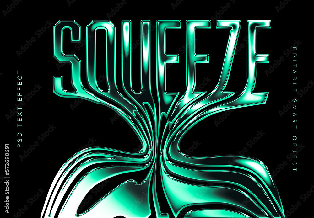 Warped Metal Text Effect Mockup Stock Template | Adobe Stock