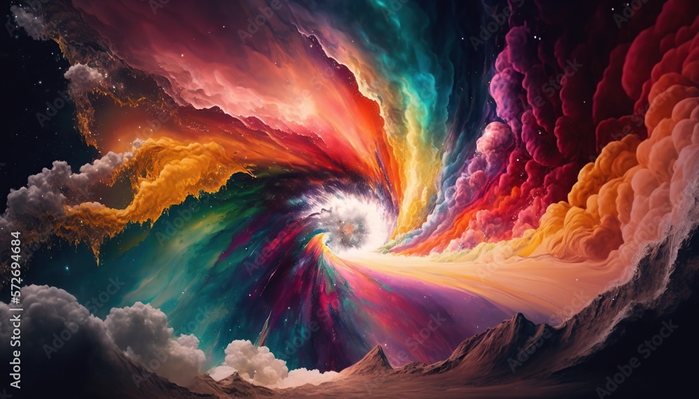 wallpaper of vortex of vibrant colors in the sky condensing into rgb ...