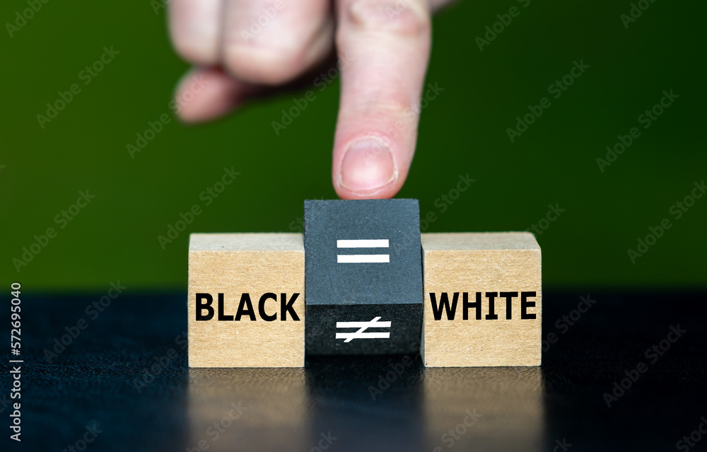 Symbol for equal rights of persons with different skin colors. Hand ...