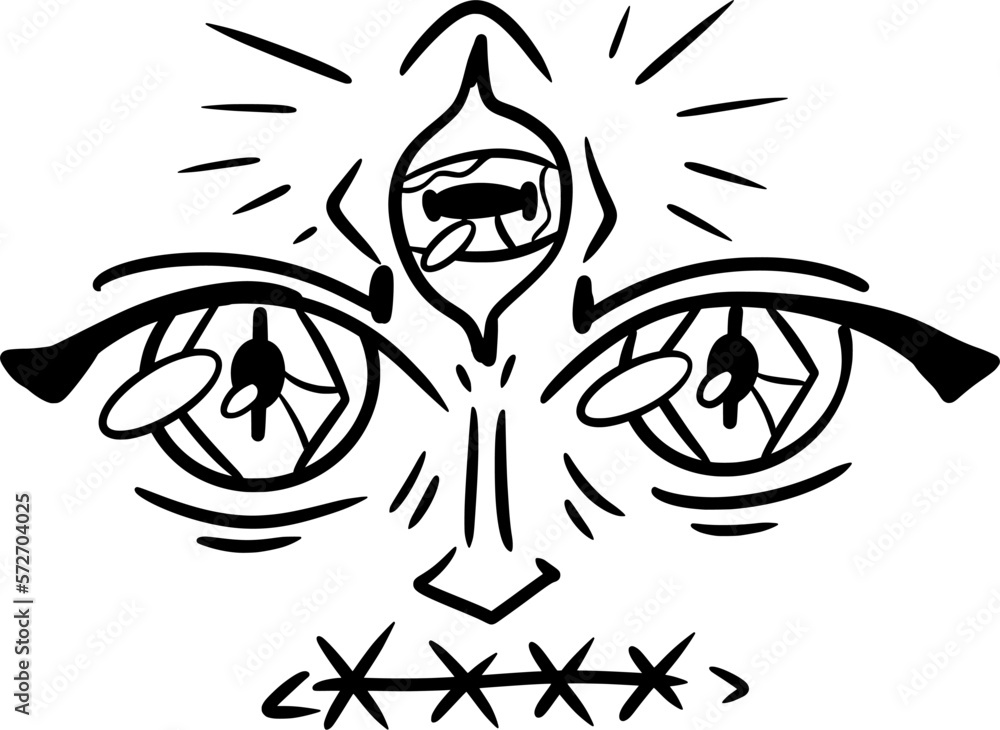 Vector drawing of human eyes with noses and eyebrows.Emotional ...