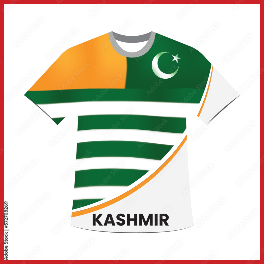 Kashmir Flag t-shirt design and t-shirt template design Stock Vector ...