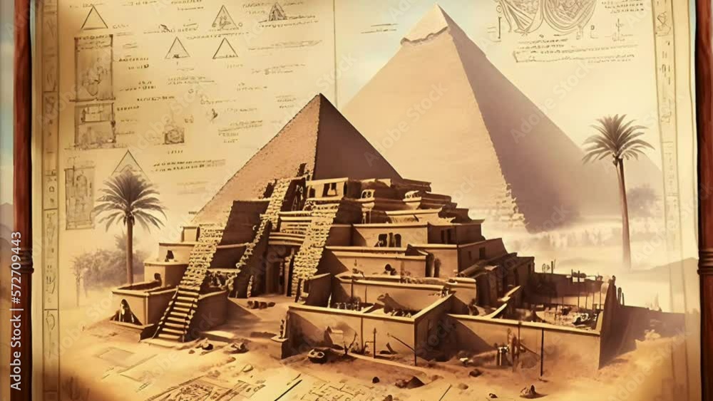 Video „An ancient Egyptian scroll showing the blueprints on building ...