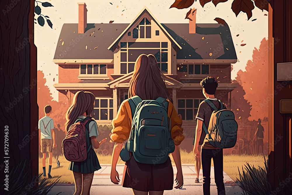 An Illustration of a Nervous or Scared Child Going Back to School For ...