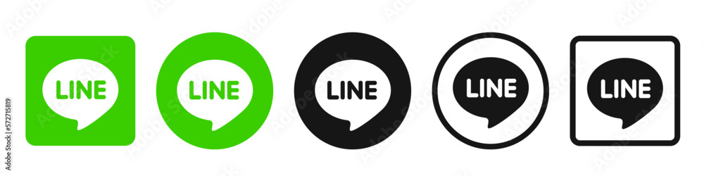 Set Line social media and social network logo. Line messenger icon ...