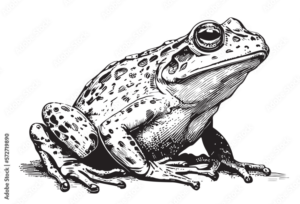 Frog hand drawn sketch Vector illustration Reptiles Stock Vector ...