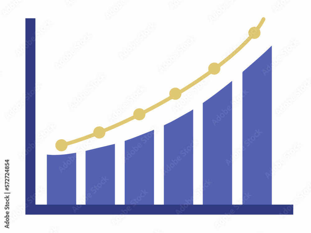 business graph on white, illustration of data and business charts ...