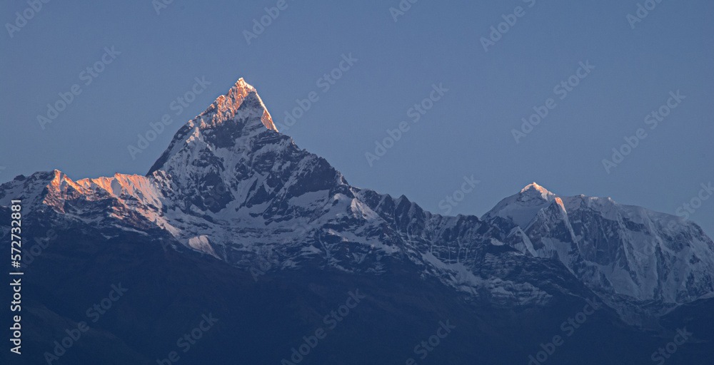 View of the Himalayan giants, Dhaulagiri mountain, Annapurna range and ...