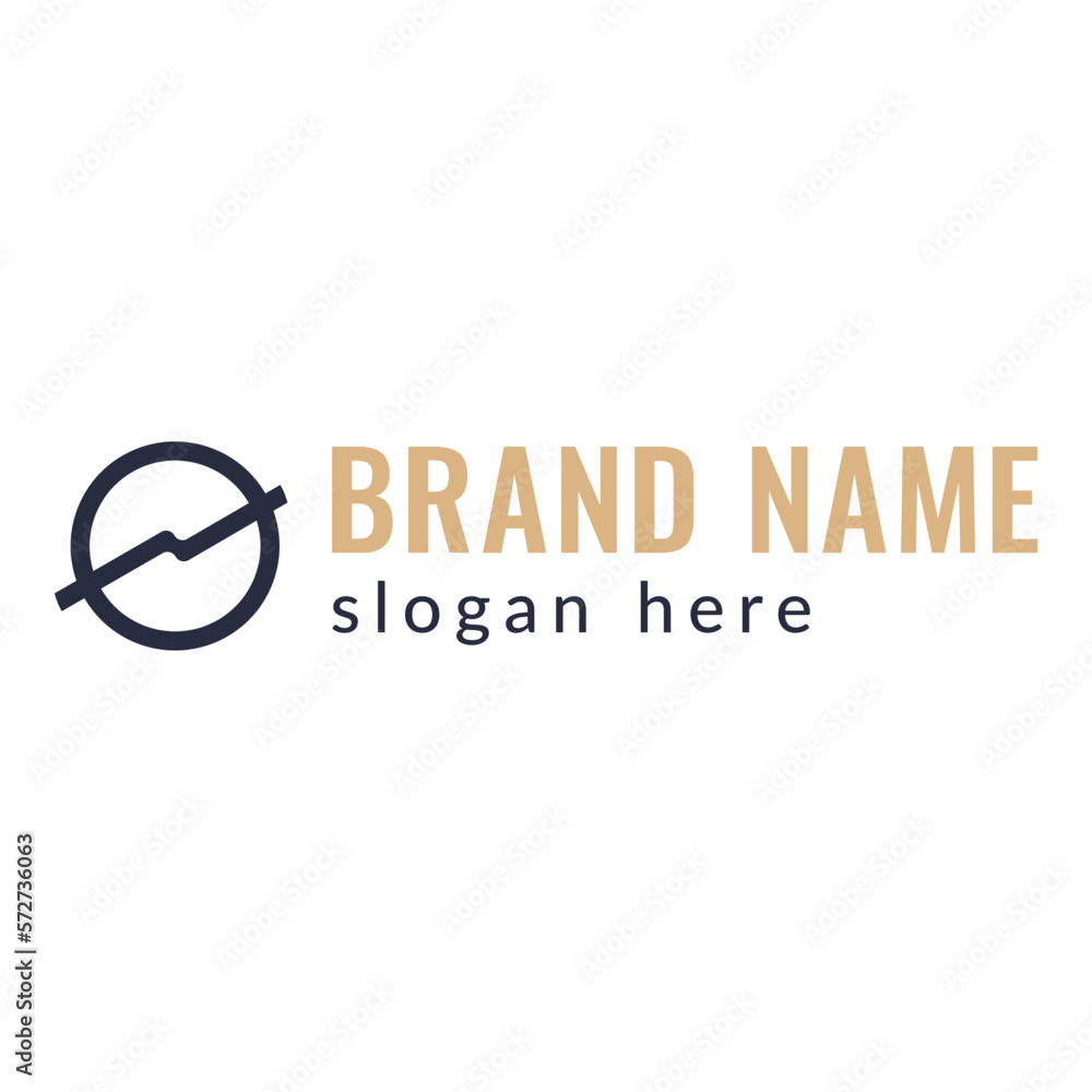 Logo icon in the form of a circle crossed out by lightning for the ...