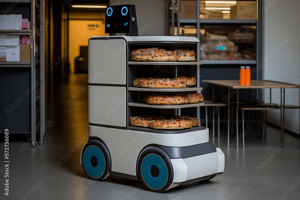 Autonomous Robot Deliver Food to Customers Smart Technology Innovation ...