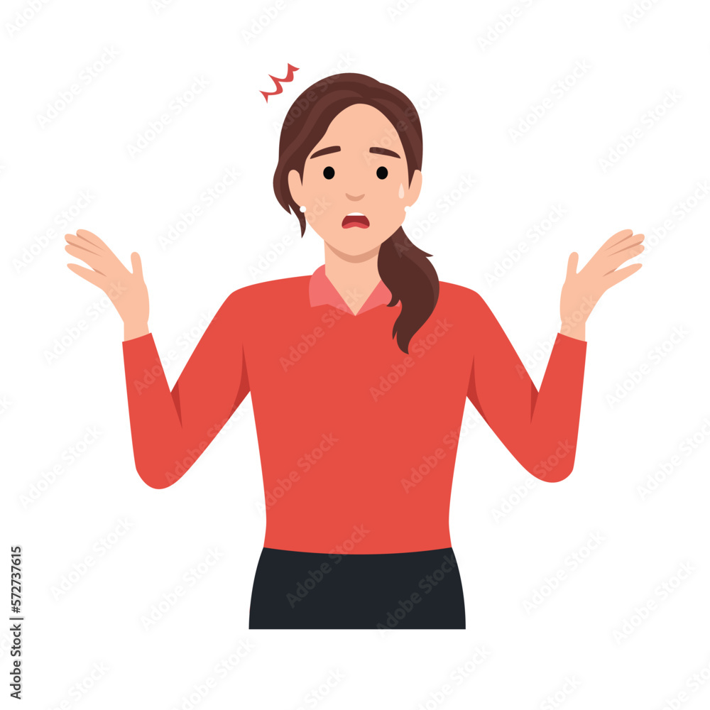 Anxiety, stress, Depression concept. Young unhappy worried female ...