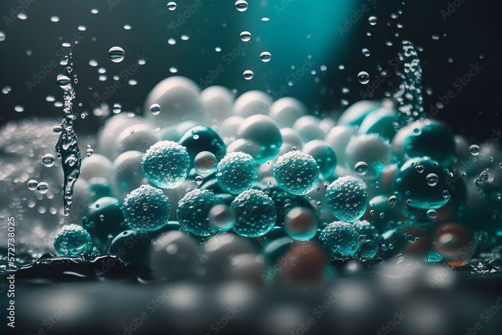 Plastic and microplastic in water, polymer particles. Environmental ...