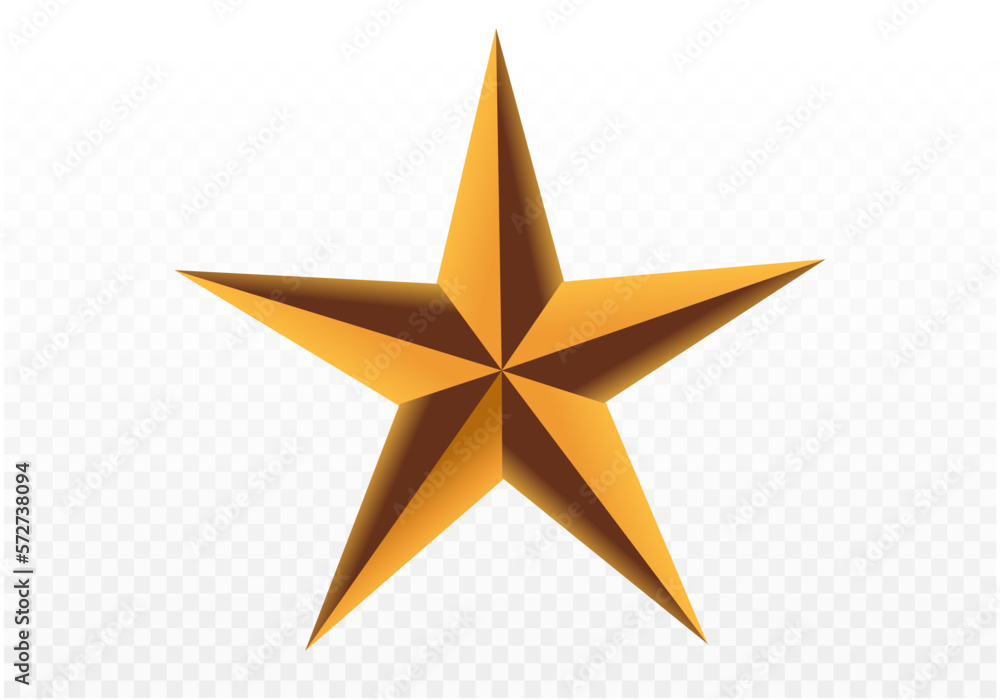 Gold star vector isolated on transparent background. Stock Vector ...