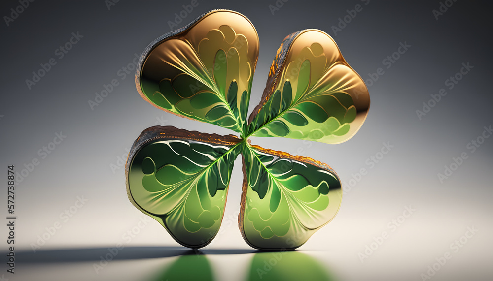 four leaf clover created with generative AI technology Stock ...