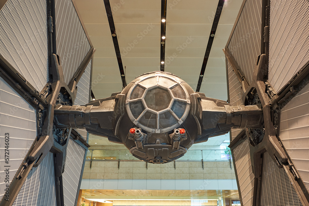 SINGAPORE - CIRCA NOVEMBER, 2015: Twin Ion Engine (TIE) fighter on ...