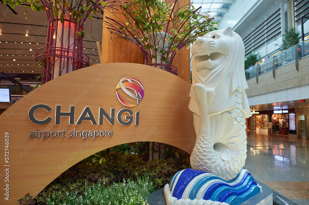 SINGAPORE - CIRCA NOVEMBER, 2015: Merlion sculpture seen in Singapore ...