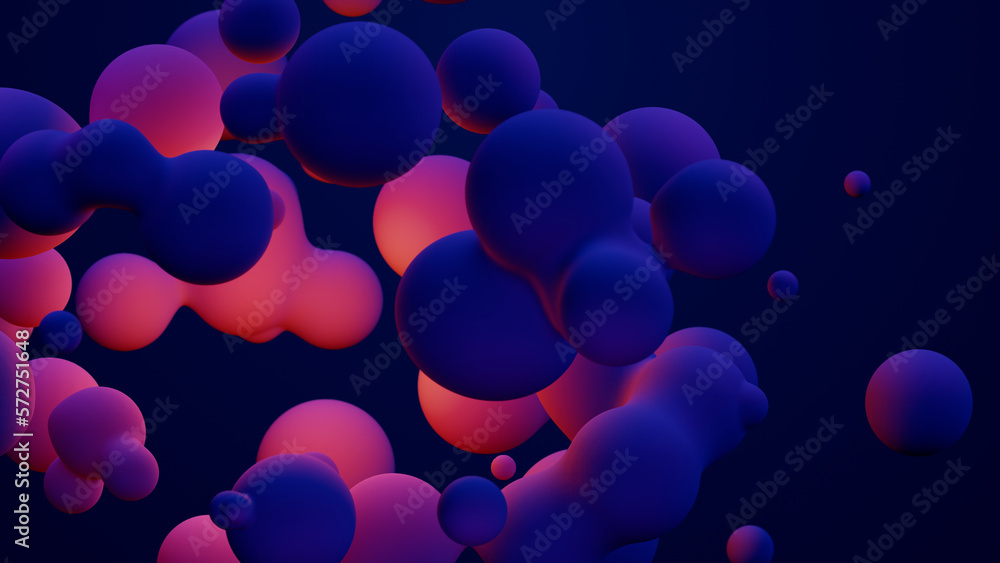 Metaverse 3d render morphing animation pink purple abstract metaball ...