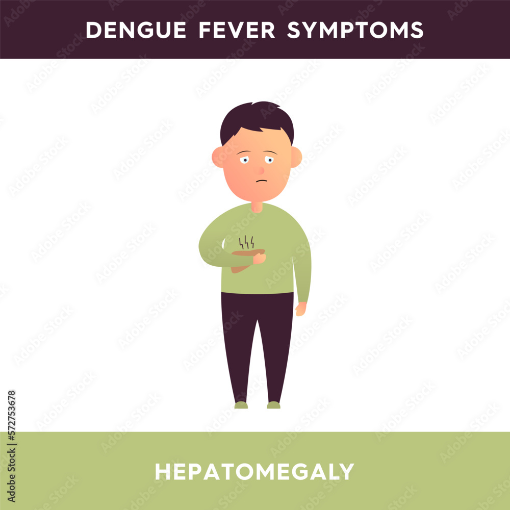 Vector illustration of a man who keeps his hand on his right side. A ...