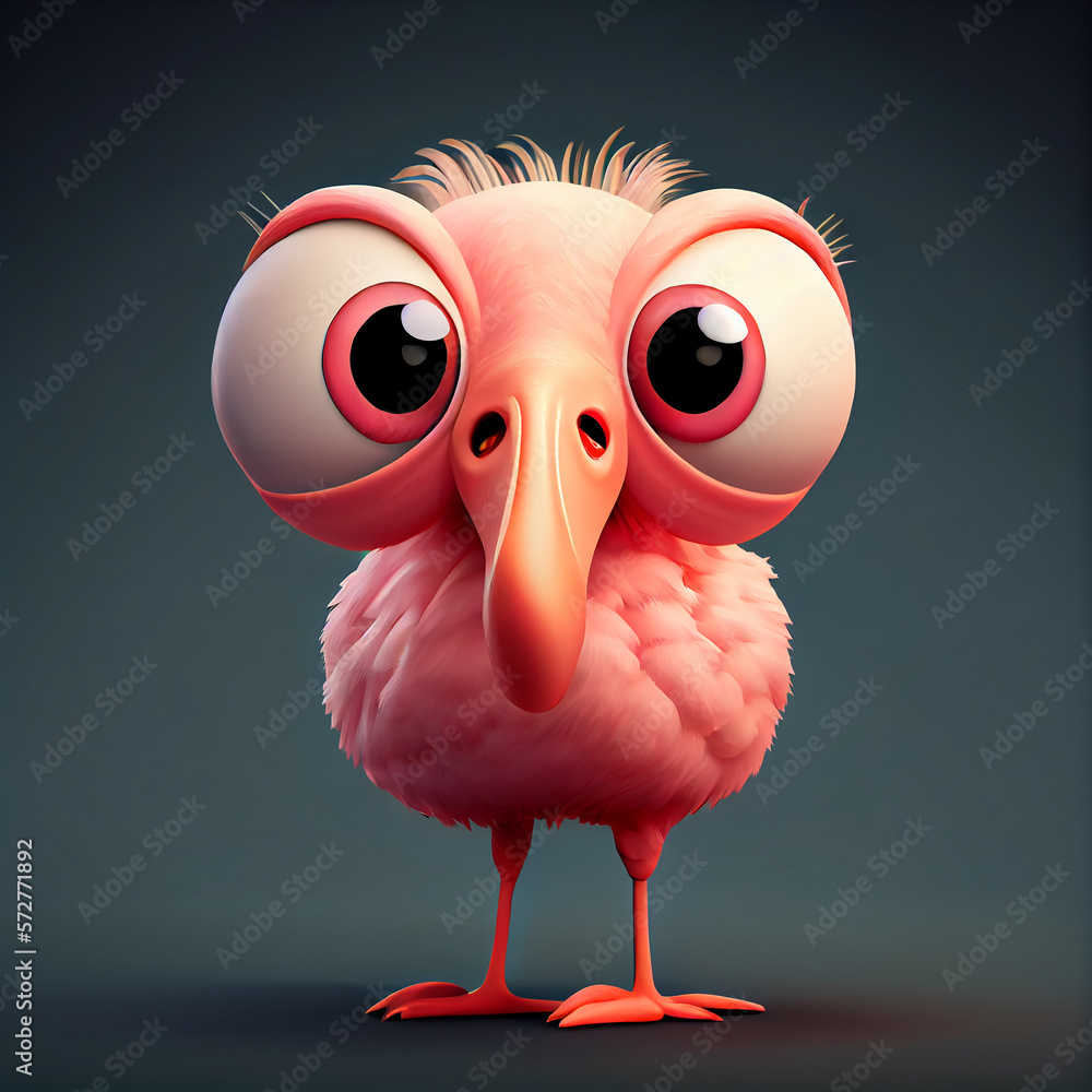 Cartoon Ostrich animation. Generative AI Stock Illustration | Adobe Stock