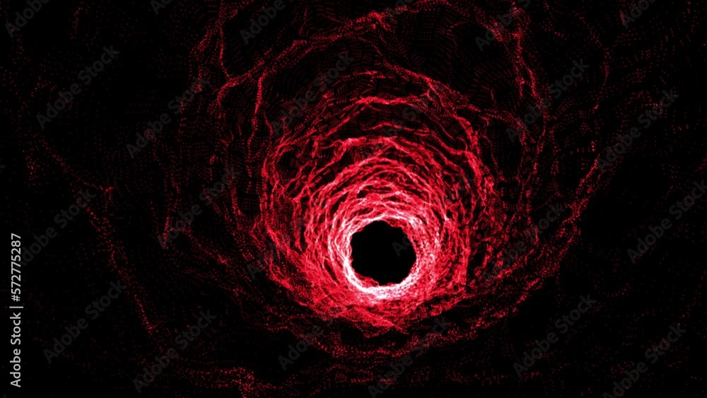 Abstract Animated Particle Tunnel Digital Data Tunnel Motion