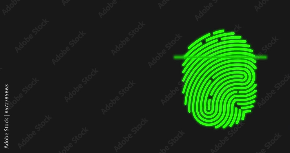 Biometric Authorization green fingerprint scanning security ...