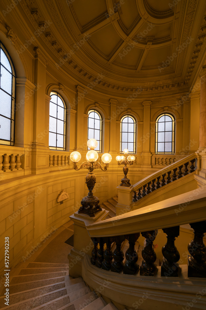 BUDAPEST, HUNGARY - JUNE 23, 2018: Interior of ELTE Central University ...