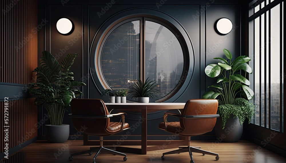 Professional office background for virtual meetings, modern. Generative ...